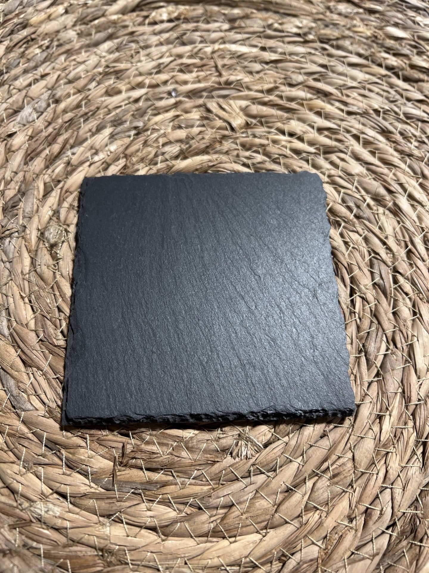 Kvadratisk skiferplade til bloklys - 10x10cm - Helenasrum.dk
